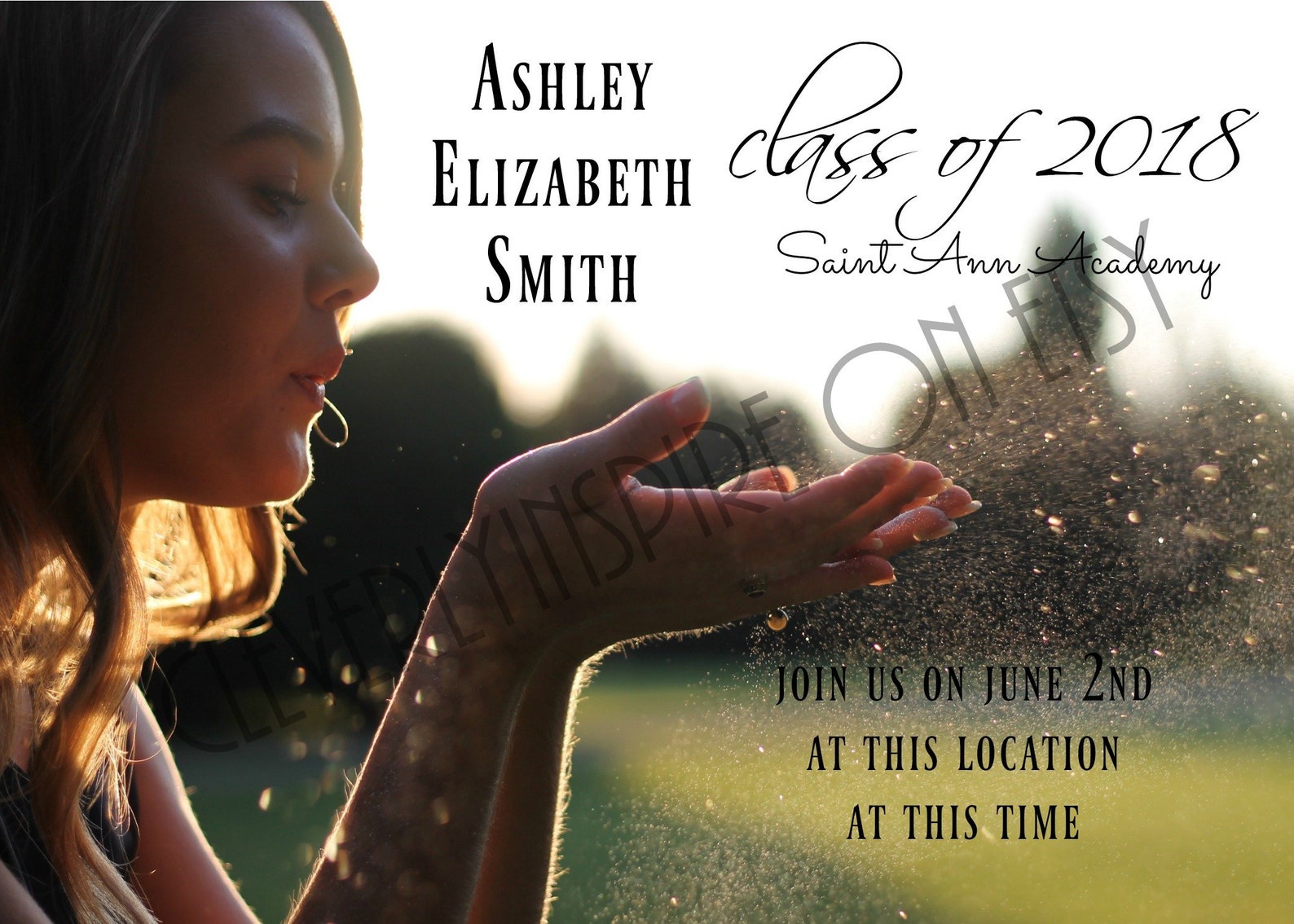 Set of 100 5x7 Graduation Announcement, Set up and Printing, 100 ...