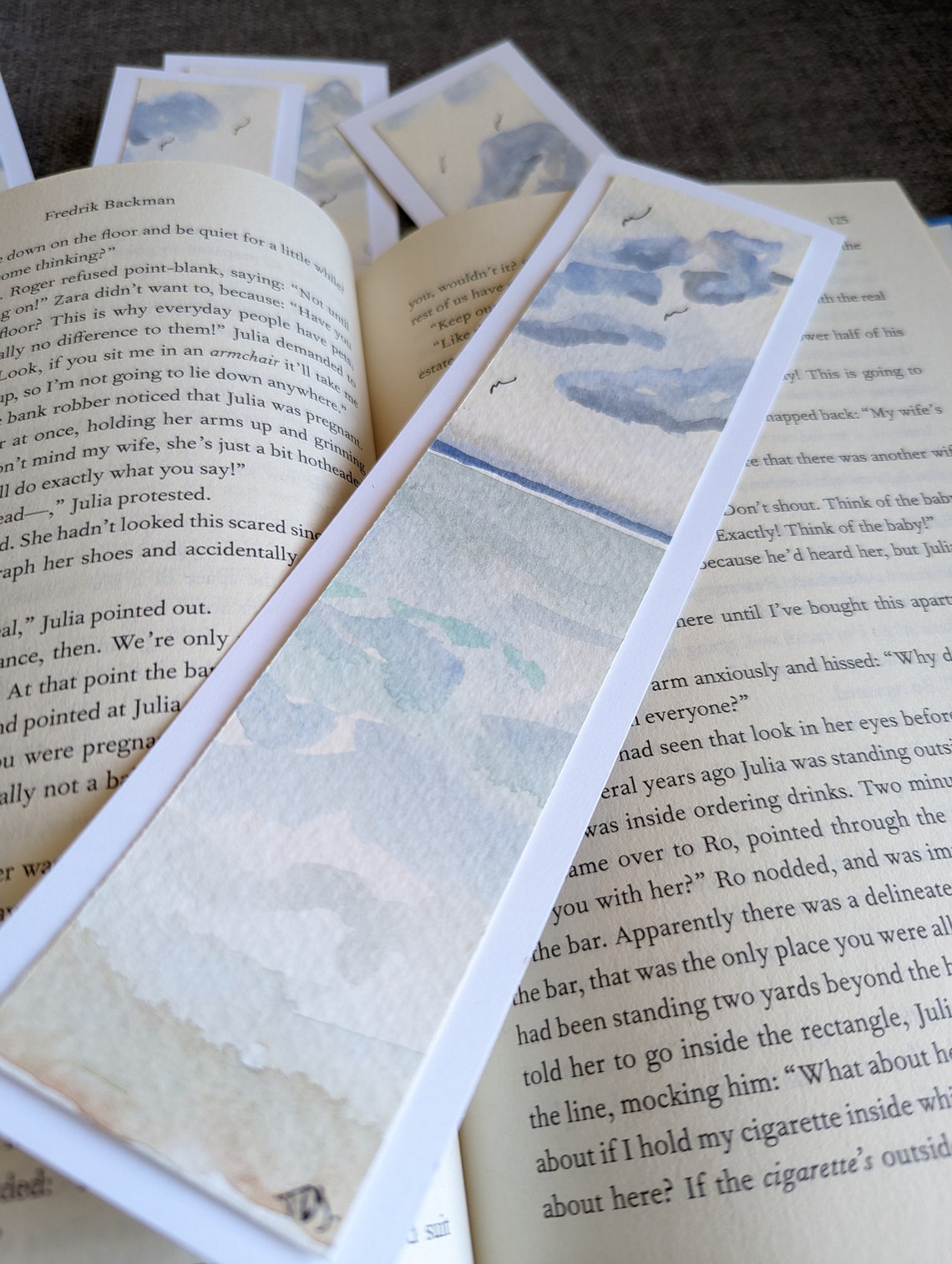 Beach Scene Watercolor Bookmark, Original, Hand Painted, Custom, Gift ...