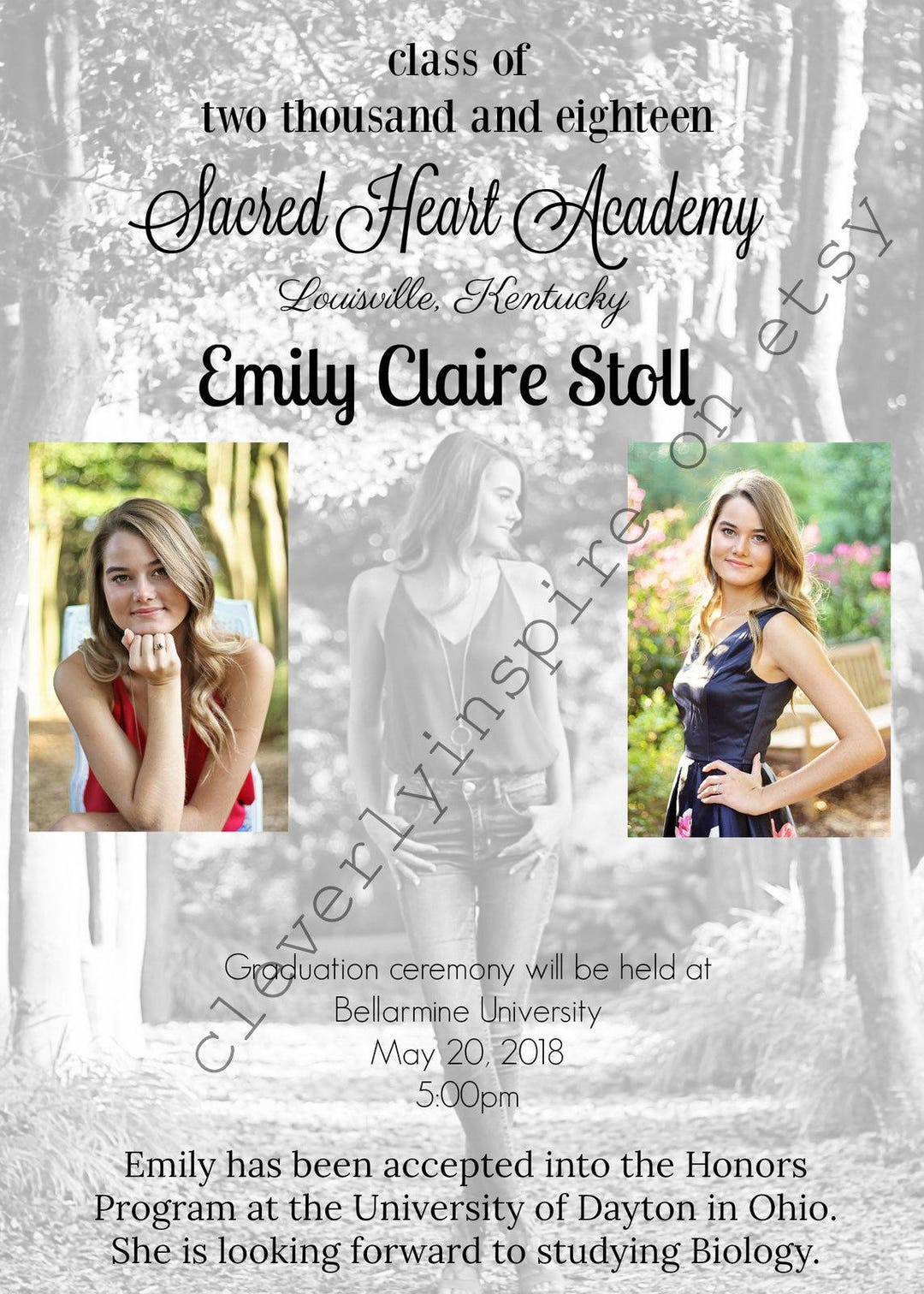 Twins Graduation Announcements, Custom Design, Grad Party, Invite ...