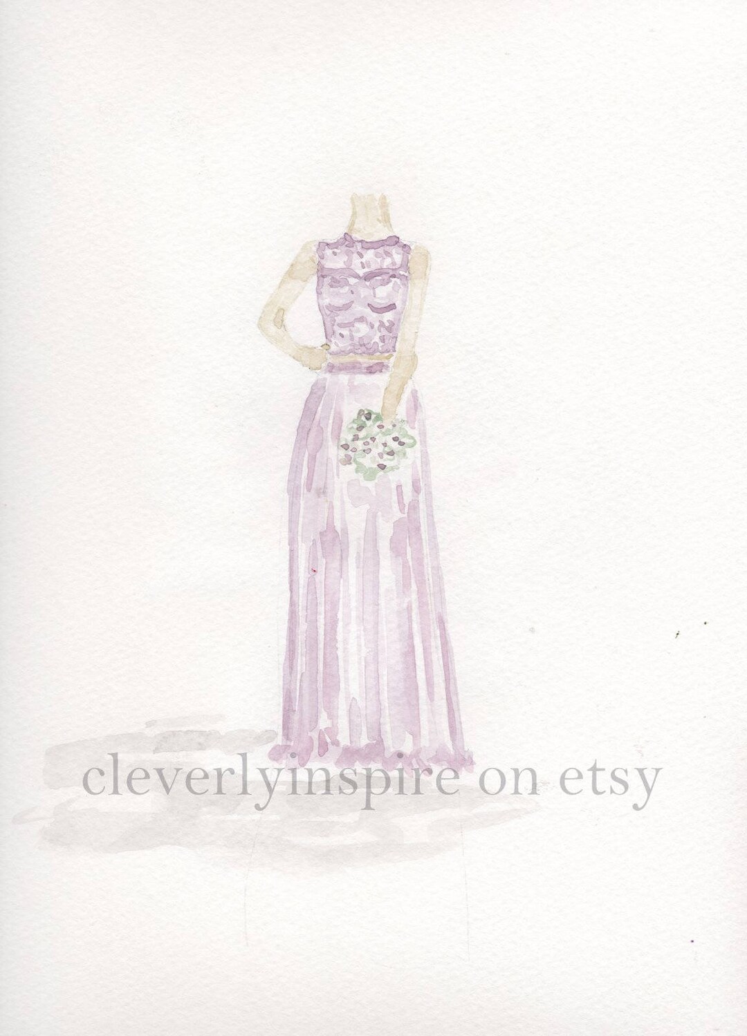 Prom Dress, Watercolor, Custom, Class of 2018, Hand Painted, Art ...