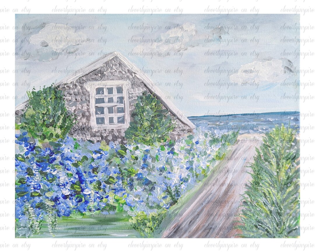 Art Print, Hydrangeas by the Sea , Original Wall Art,12x12 Floral ...