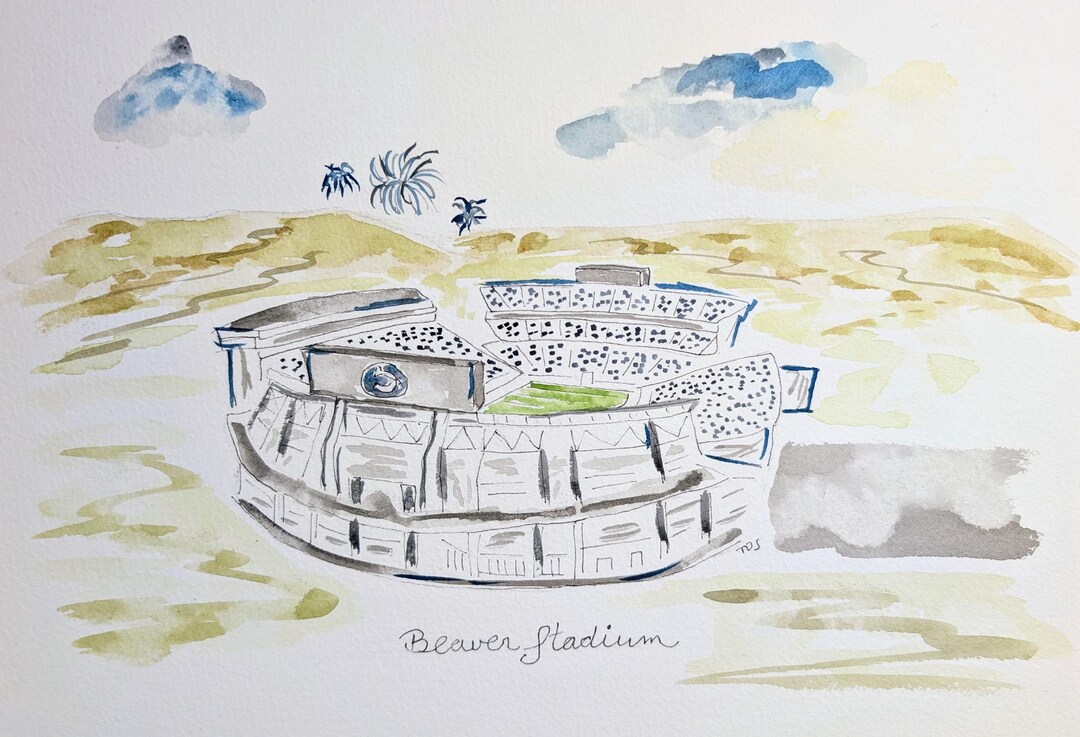 PSU, Stadium, Happy Valley, Nittany Lion, Penn State, Reprint, Art ...