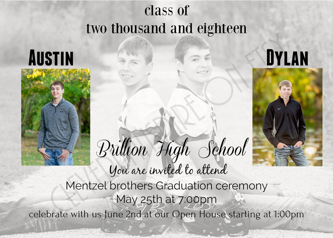 Set of 100 5x7 Graduation Announcement, Set up and Printing, 100 ...