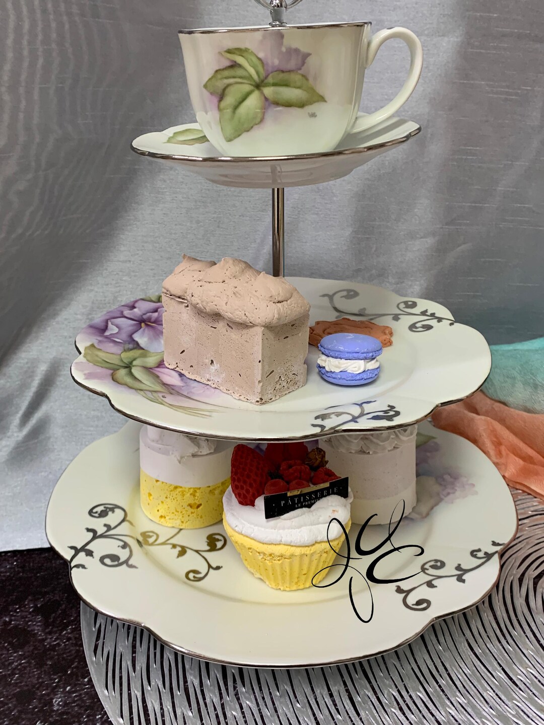 Hand-painted 3-tier Afternoon Tea Set Plates - Etsy