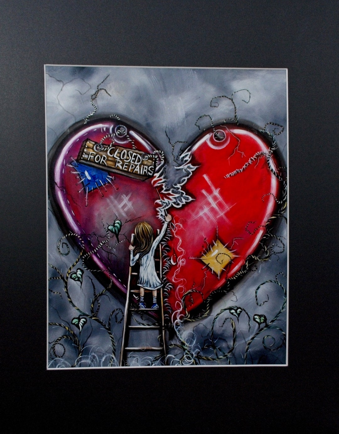 Broken Heart Closed for Repairs Again Reproduction Print Only Little ...