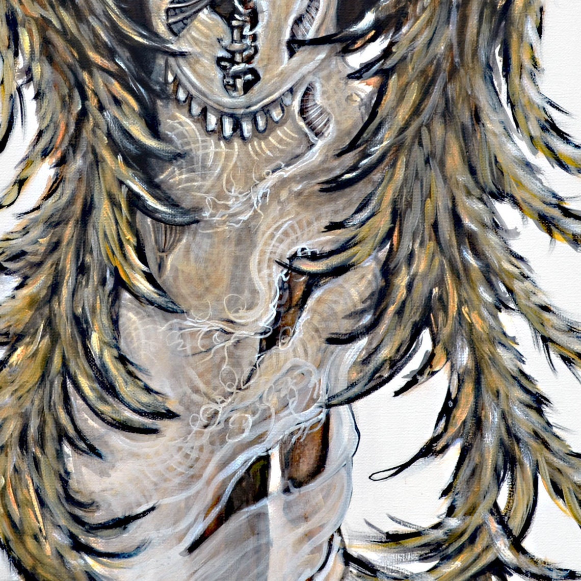Angel Scarecrow Woman Dark Emotional Original Art - Etsy