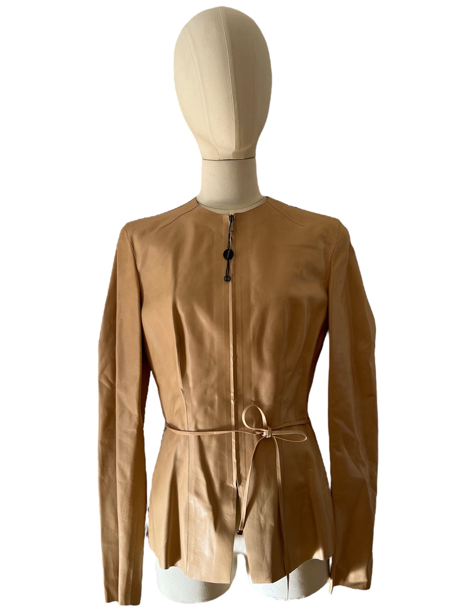 Gucci Sand Beige Leather Jacket - Etsy
