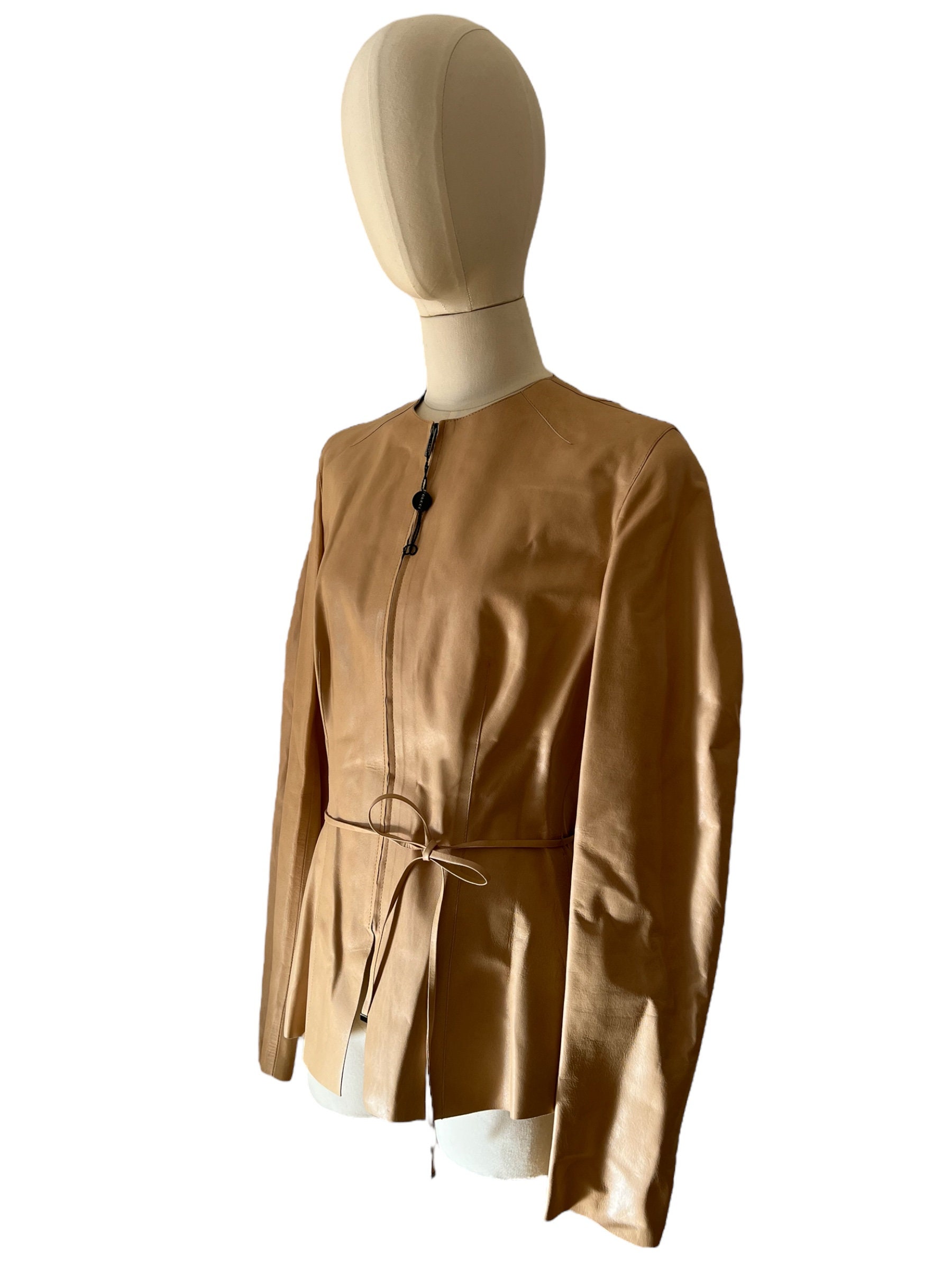 Gucci Sand Beige Leather Jacket - Etsy