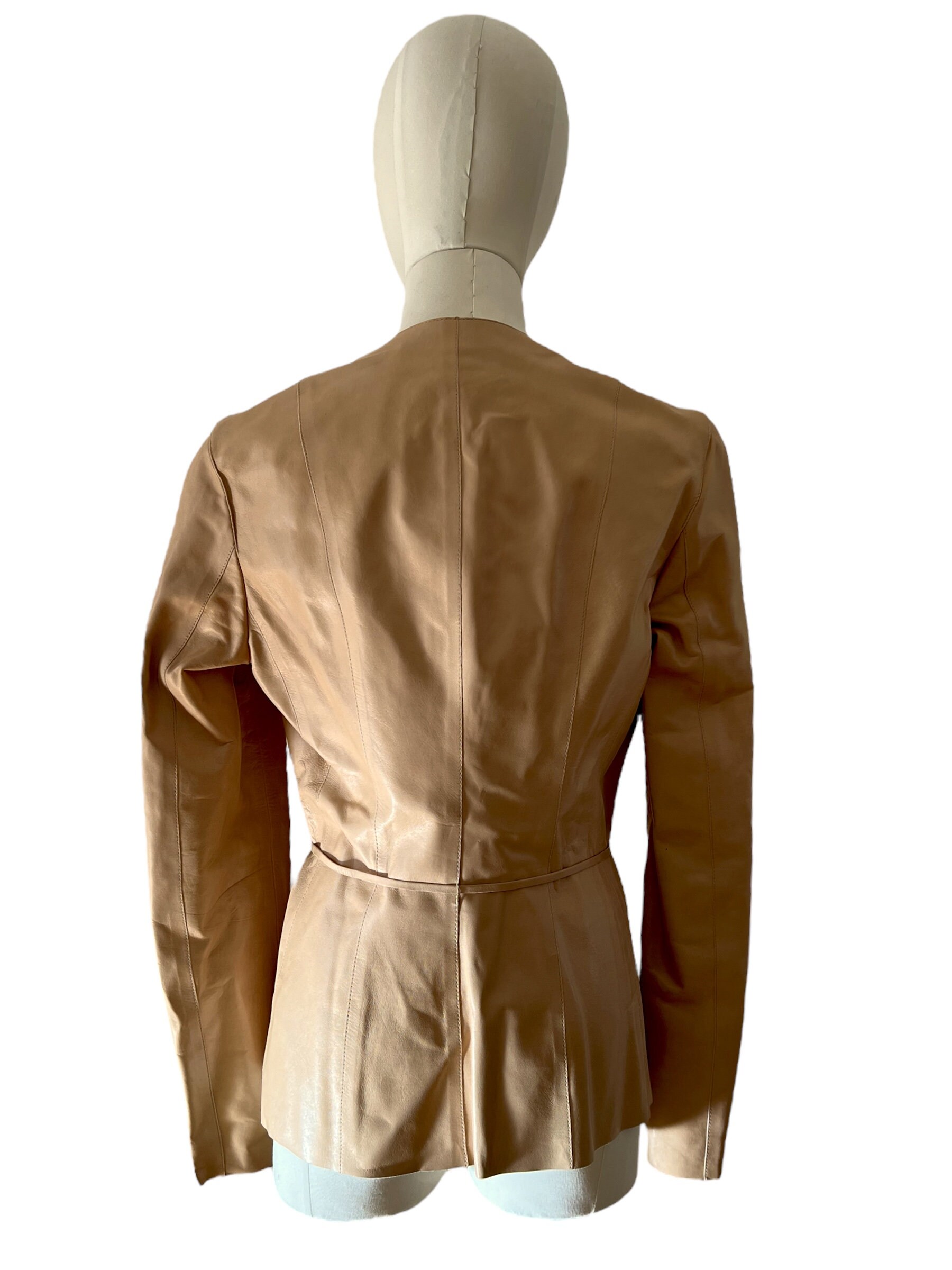 Gucci Sand Beige Leather Jacket - Etsy