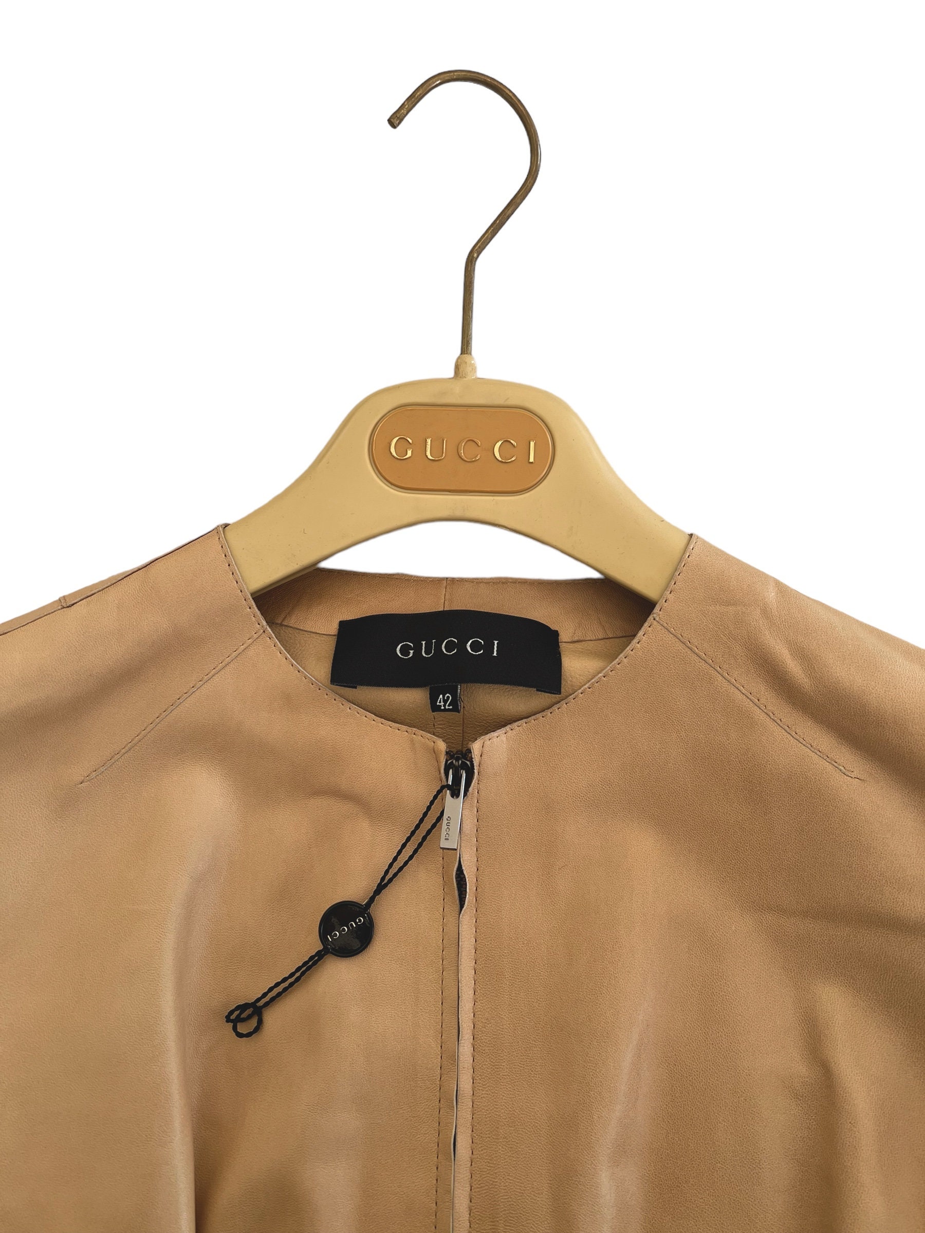 Gucci Sand Beige Leather Jacket - Etsy
