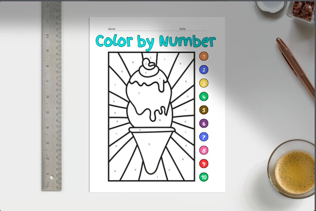 Kids Color by Number 4 Pages - Etsy