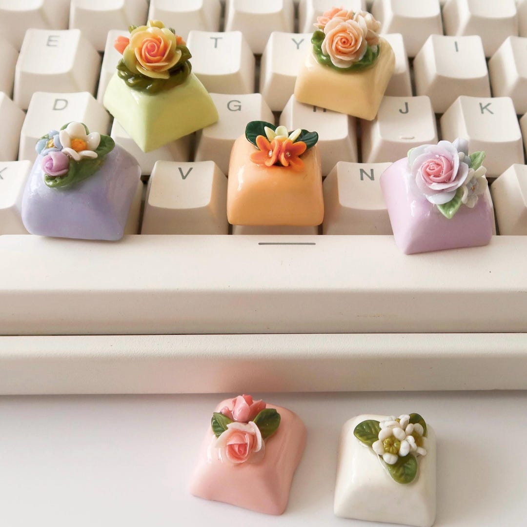 Flower Blossom Artisan Keycap: Cherry MX Switch, Handmade Floral Garden ...