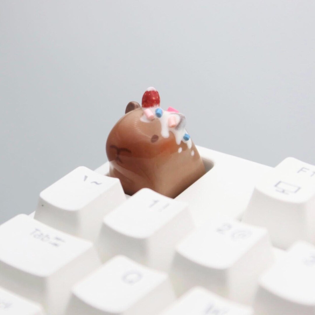Capybara and Strawberry Keycap, MX Cherry Switches Mechanical Keyboard ...