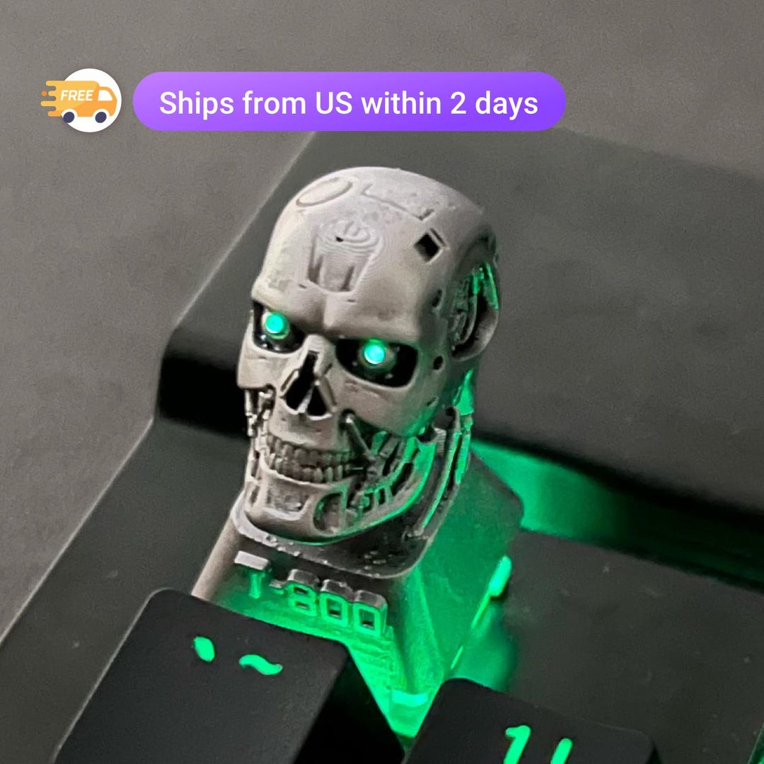 3D Print: Terminator T800 Metal Skull Backlit Keycap, MX RGB Switches ...