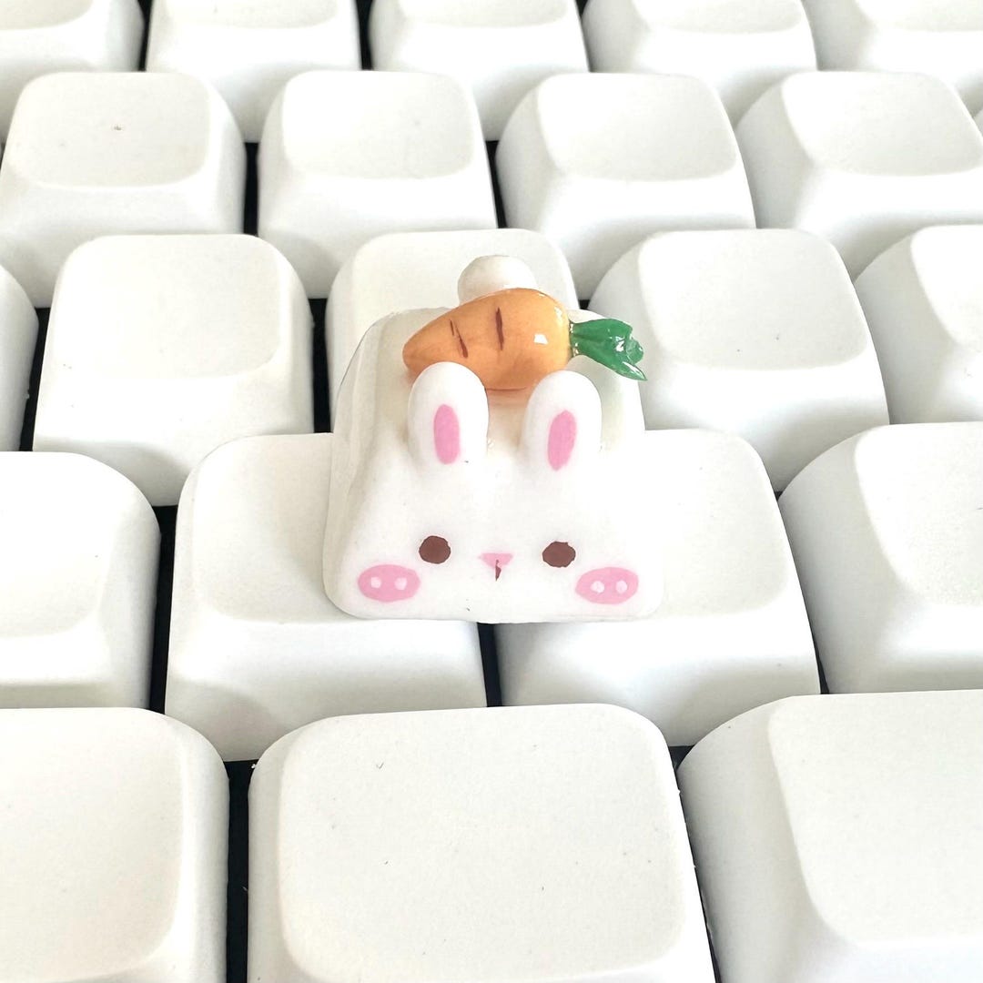 Cute Rabbit Carrot Keycap, Easter Bunny Keycap, MX Cherry Switches ...