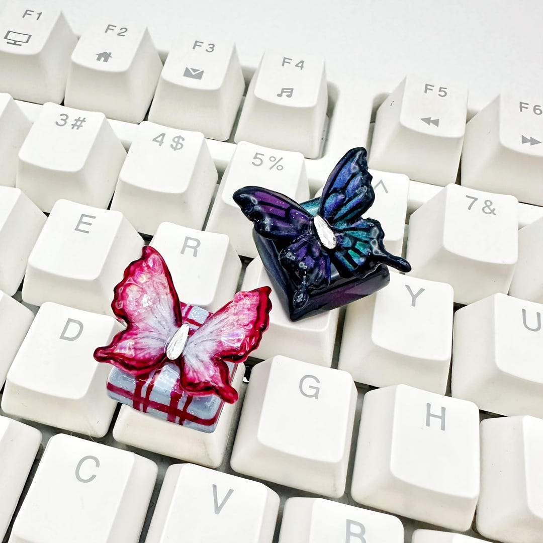 Gradient Sparkle Butterfly Keycap, MX Cherry Switches Mechanical ...