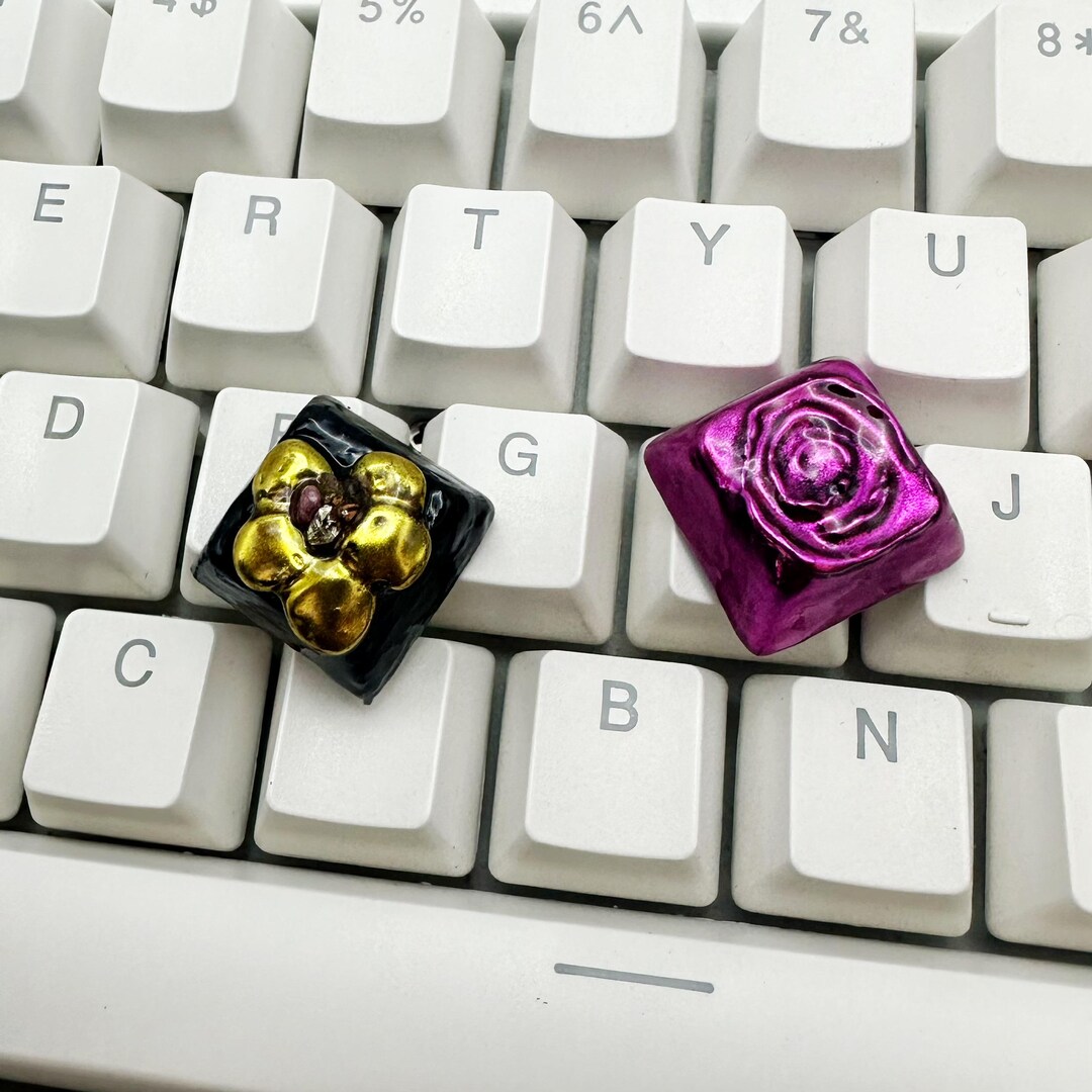 Floral Artisan Keycap: Metallic Garden, MX Cherry Switch Accessory - Etsy