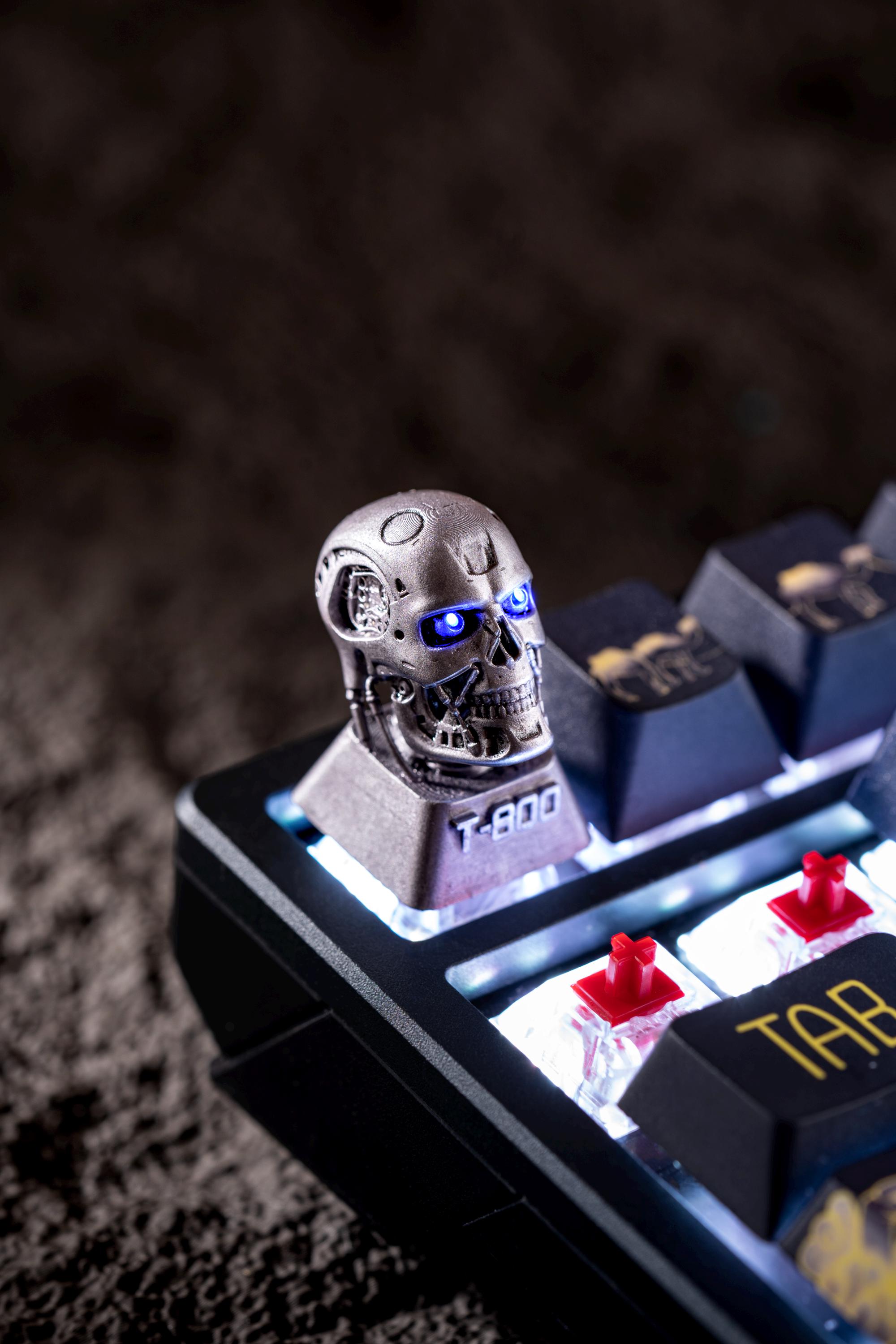 Terminator T-800 Metal Skull Keycap, Backlit Keycap for Mechanical ...