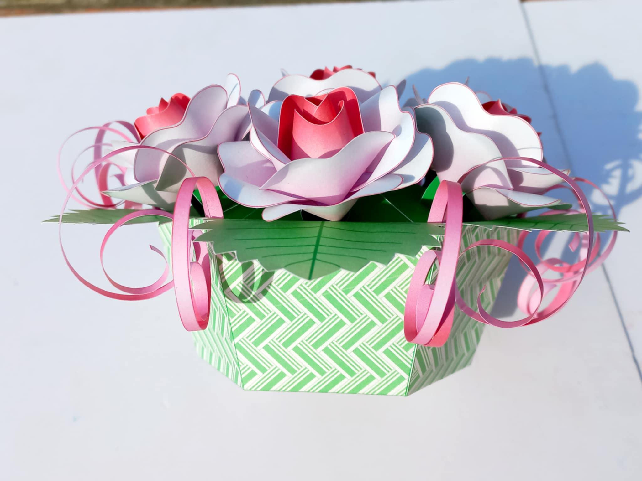 Bouquet Rose Papercraft Color Pink Flower Handmade Paper Flower Gift ...