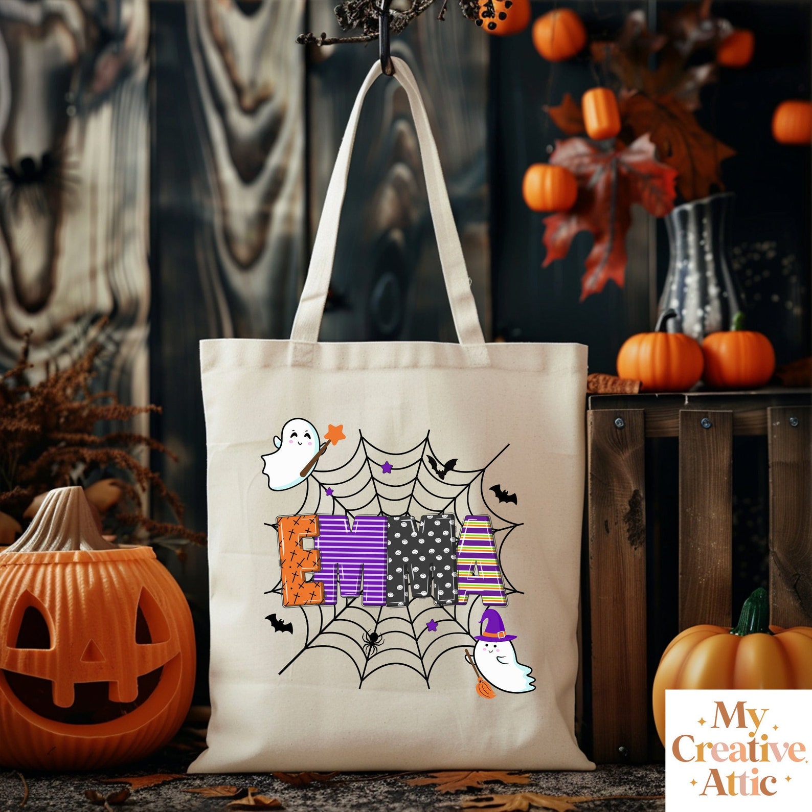 Personalized Trick or Treat Bag for Halloween Treat Bags for Kids Tote ...