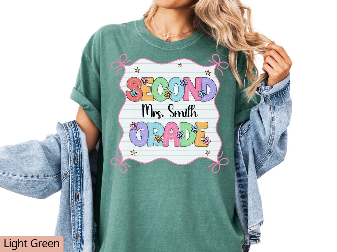 Custom Second Grade Teacher Shirt for Back to School Teacher Shirt 2nd ...