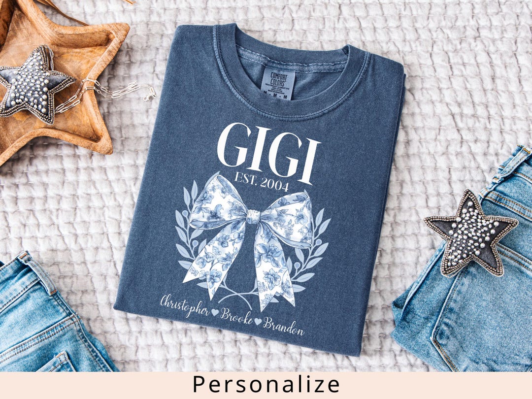 Personalized Gigi Shirt With Kids Names Custom Gigi Shirt, Gigi Comfort ...