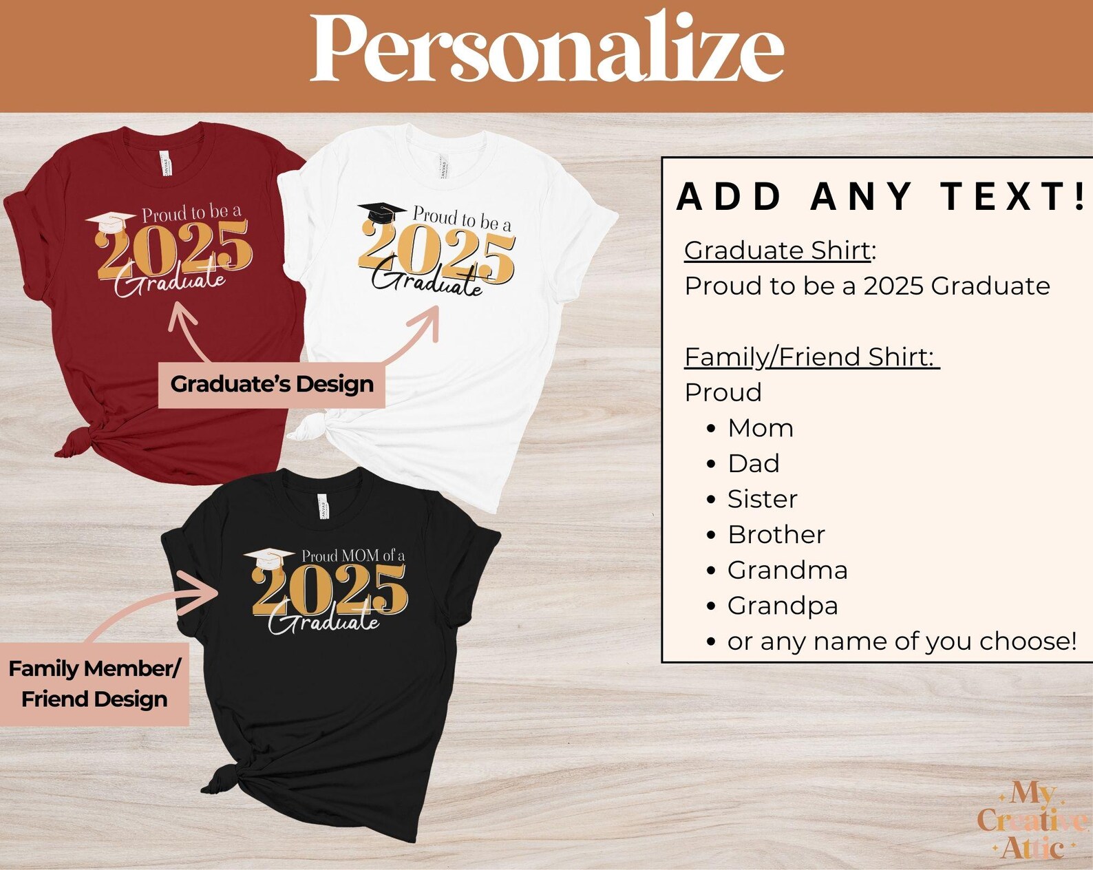 Custom Graduation Shirt High School Graduate Tee, Matching Family ...