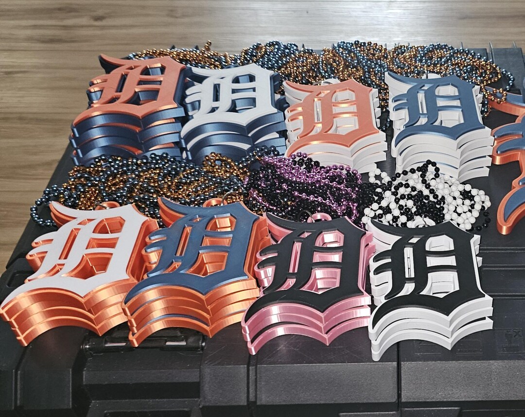Detroit D Beaded Charm With Chain (4x5 Inches) - Etsy
