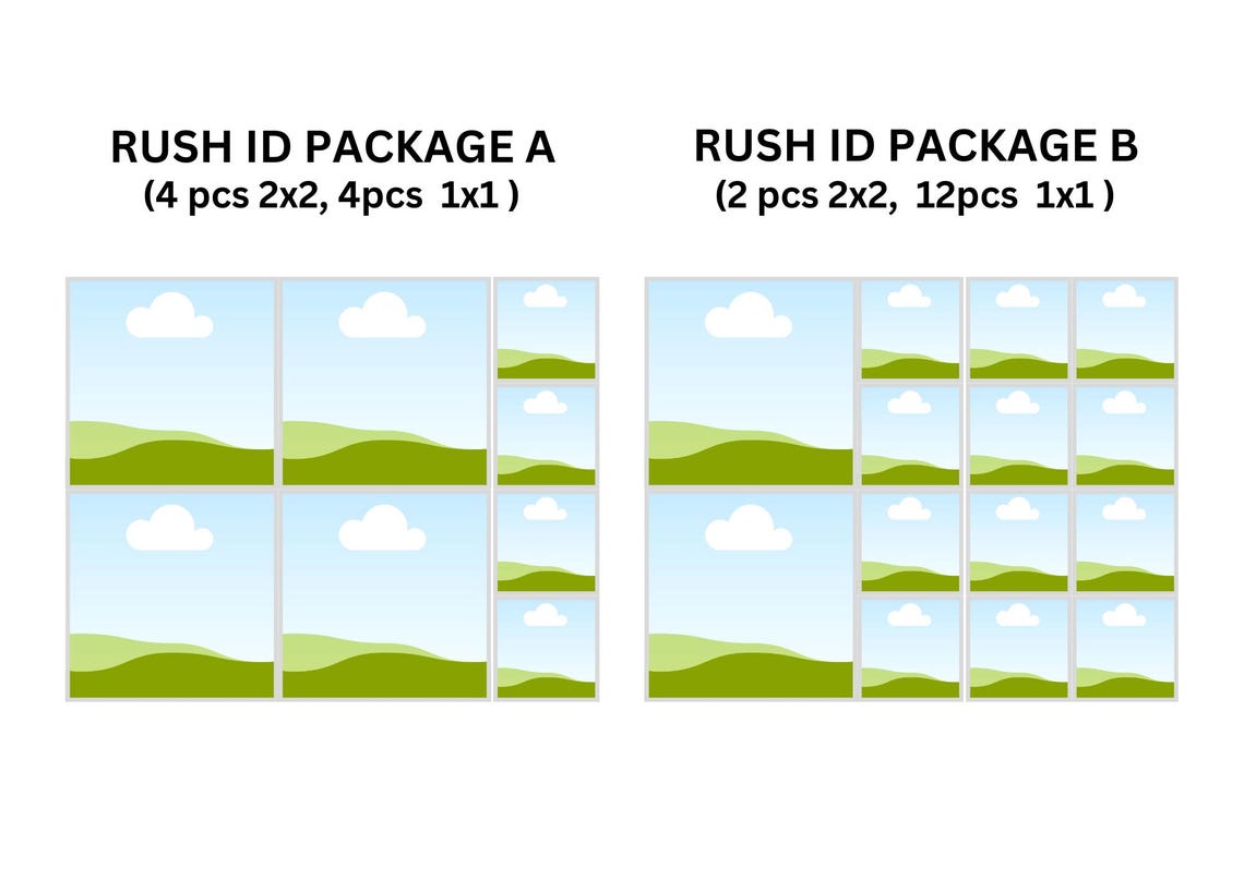 Rush ID Photo Template, 1x1, 2x2, Passport Size - Etsy