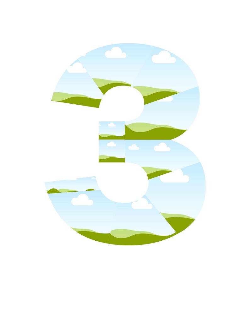 Number Collage, Number Photo Template, Canva Editable Frames, Number ...