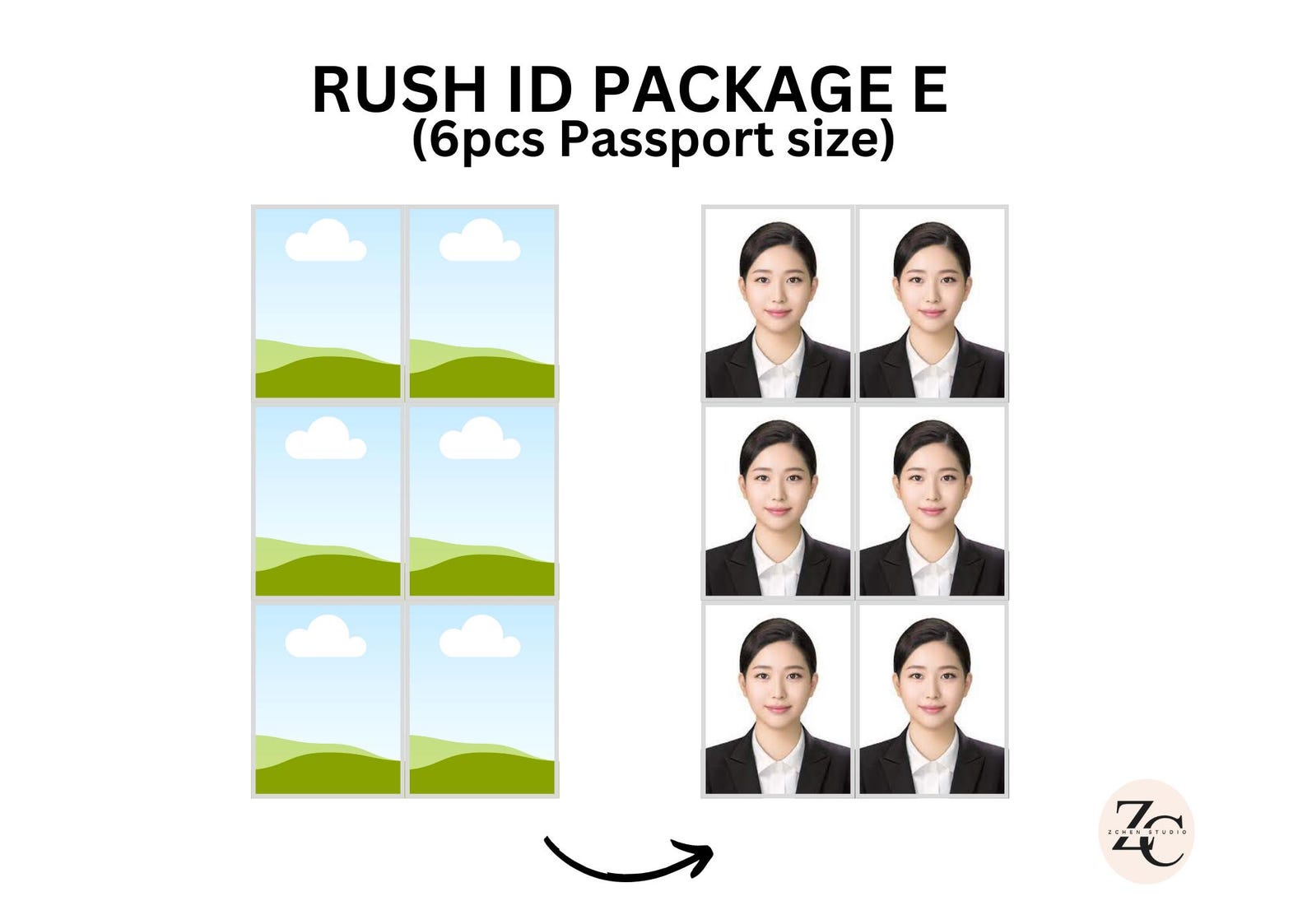 Rush ID Photo Template, 1x1, 2x2, Passport Size - Etsy