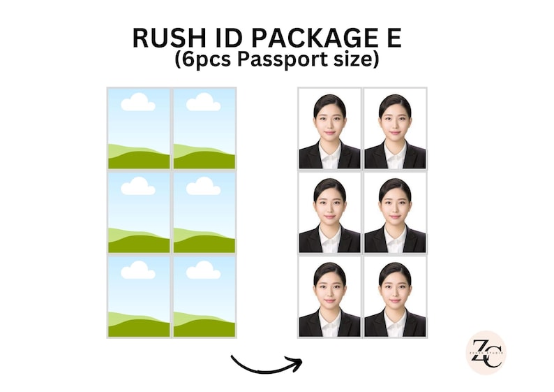 Rush ID Photo Template, 1x1, 2x2, Passport Size - Etsy