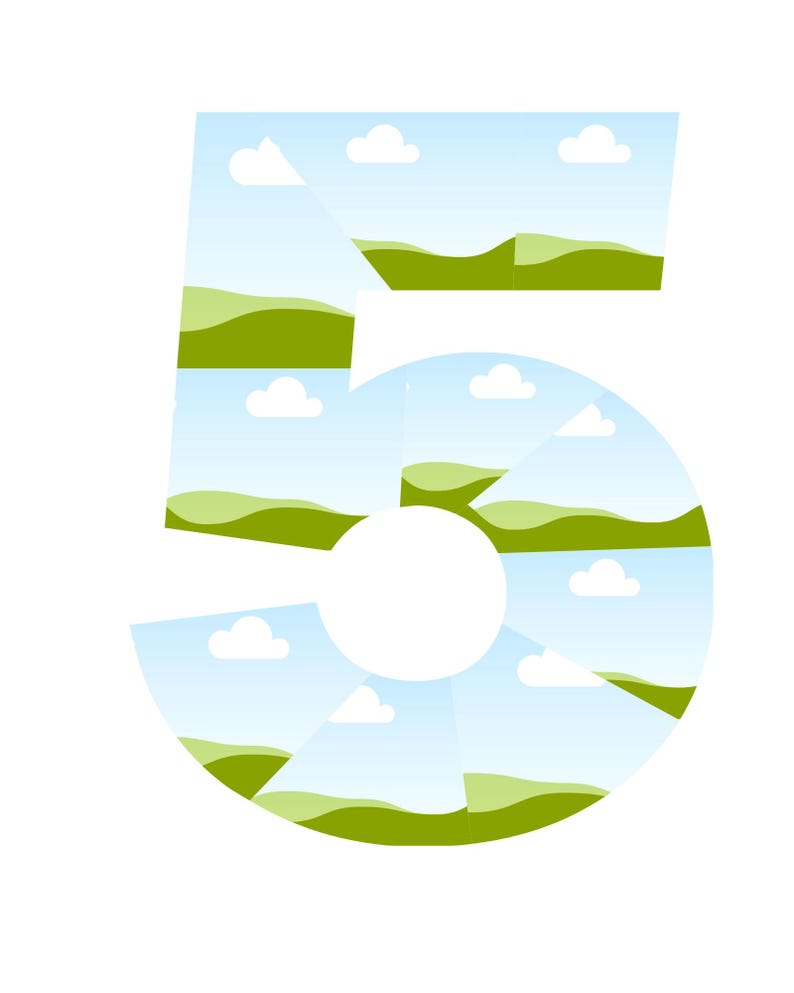 Number Collage, Number Photo Template, Canva Editable Frames, Number ...