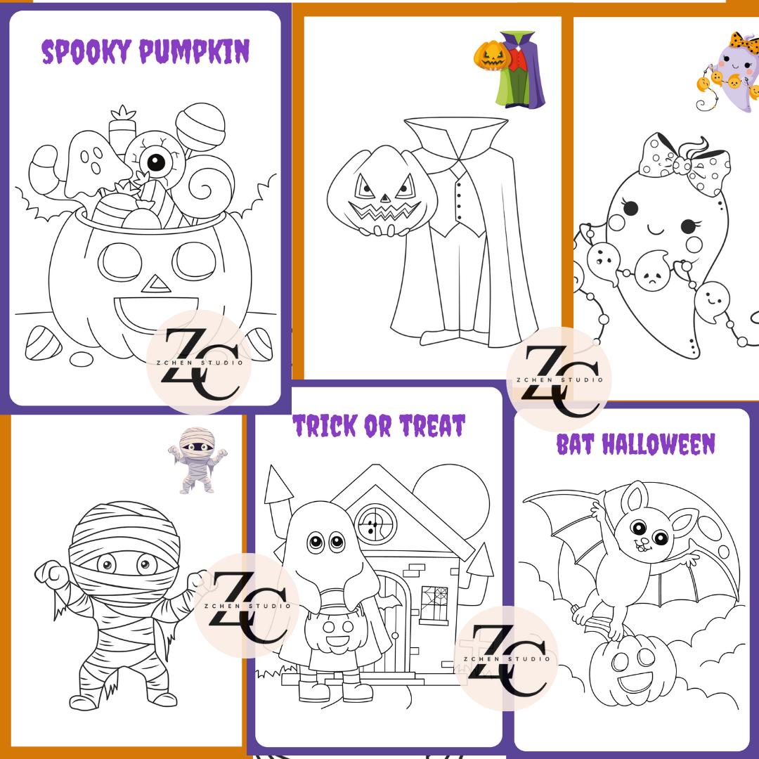 Halloween Coloring Book, Halloween Coloring Activity | Halloween ...
