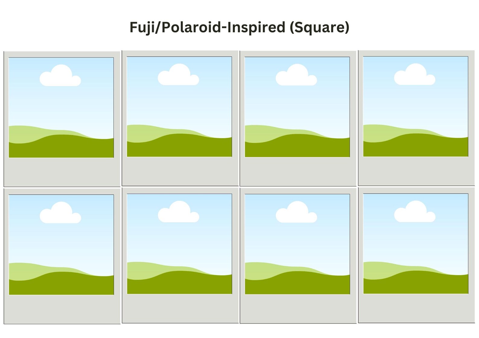 Photo Template, Canva Editable Frames Bundle, Fill Your Own, Polaroid ...