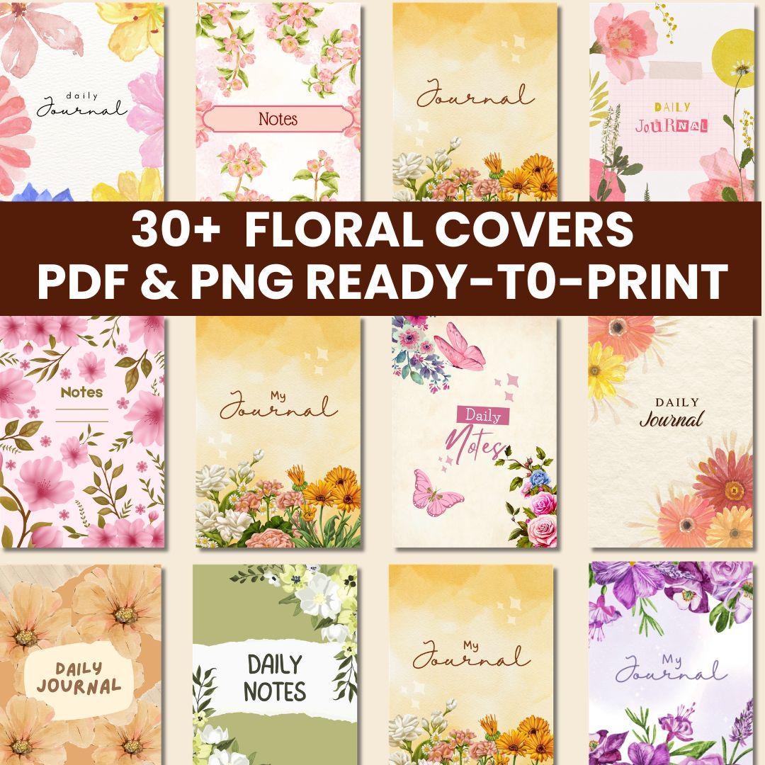Floral Planner Cover, Botanical Journal Decoration (digital Download ...