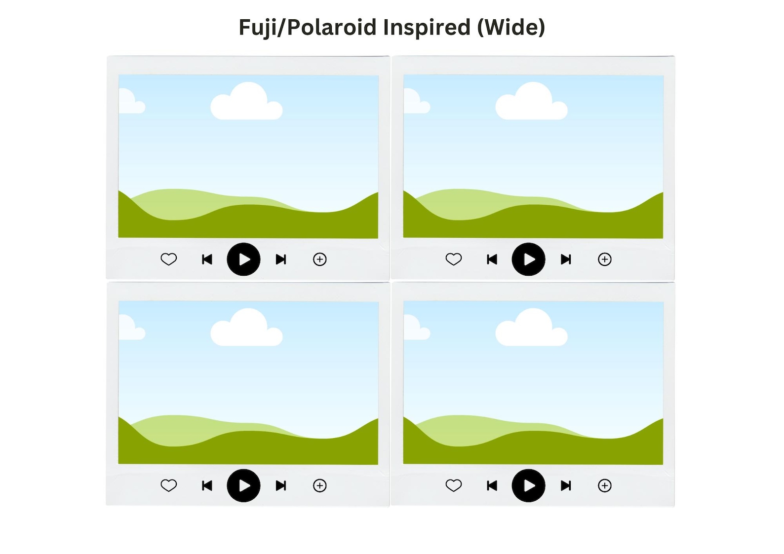 Photo Template, Canva Editable Frames Bundle, Fill Your Own, Polaroid ...