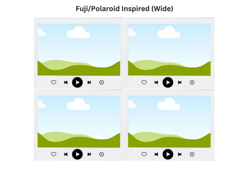Photo Template, Canva Editable Frames Bundle, Fill Your Own, Polaroid ...