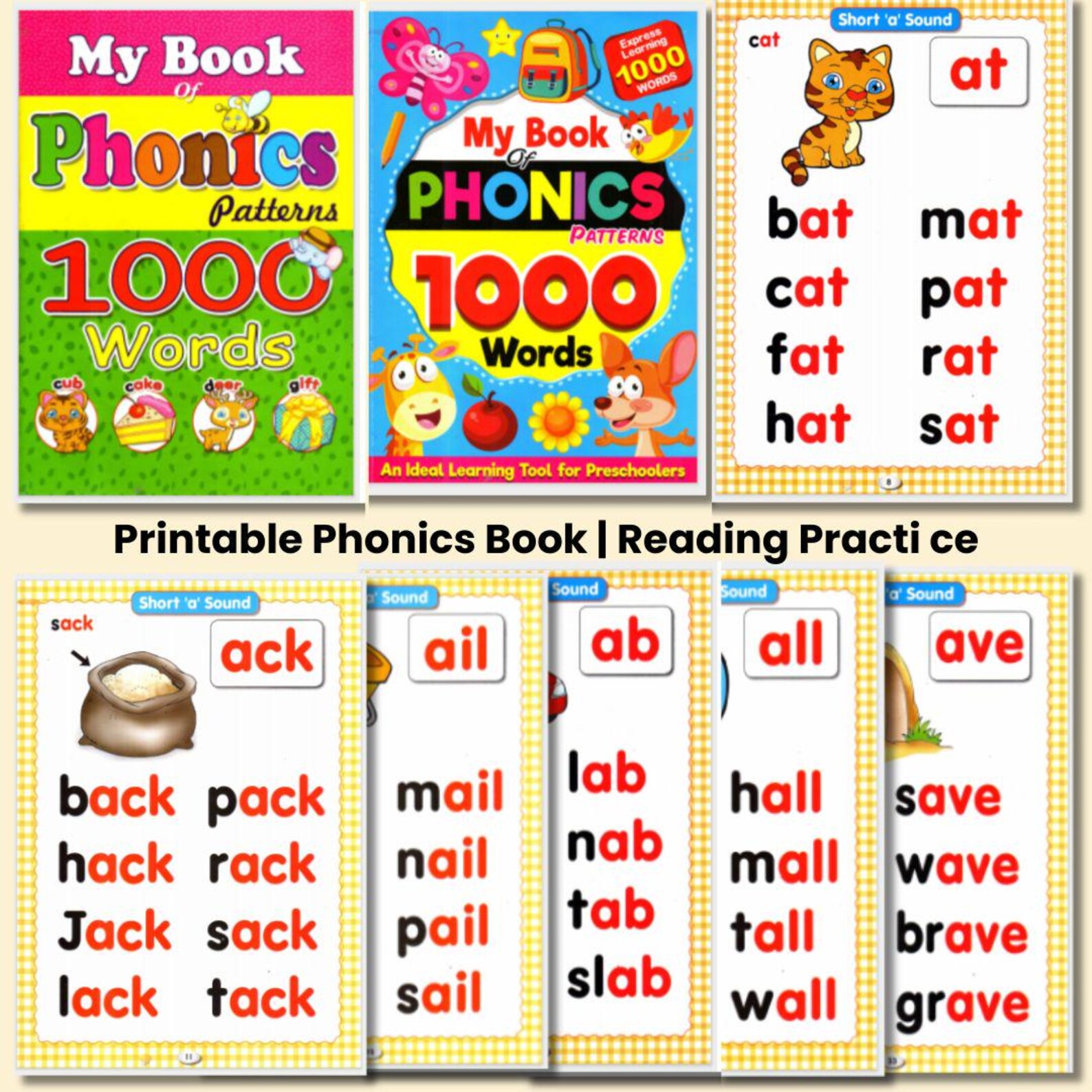 Printable Phonics Book, CVC Words, Early Reading, Preschool ...