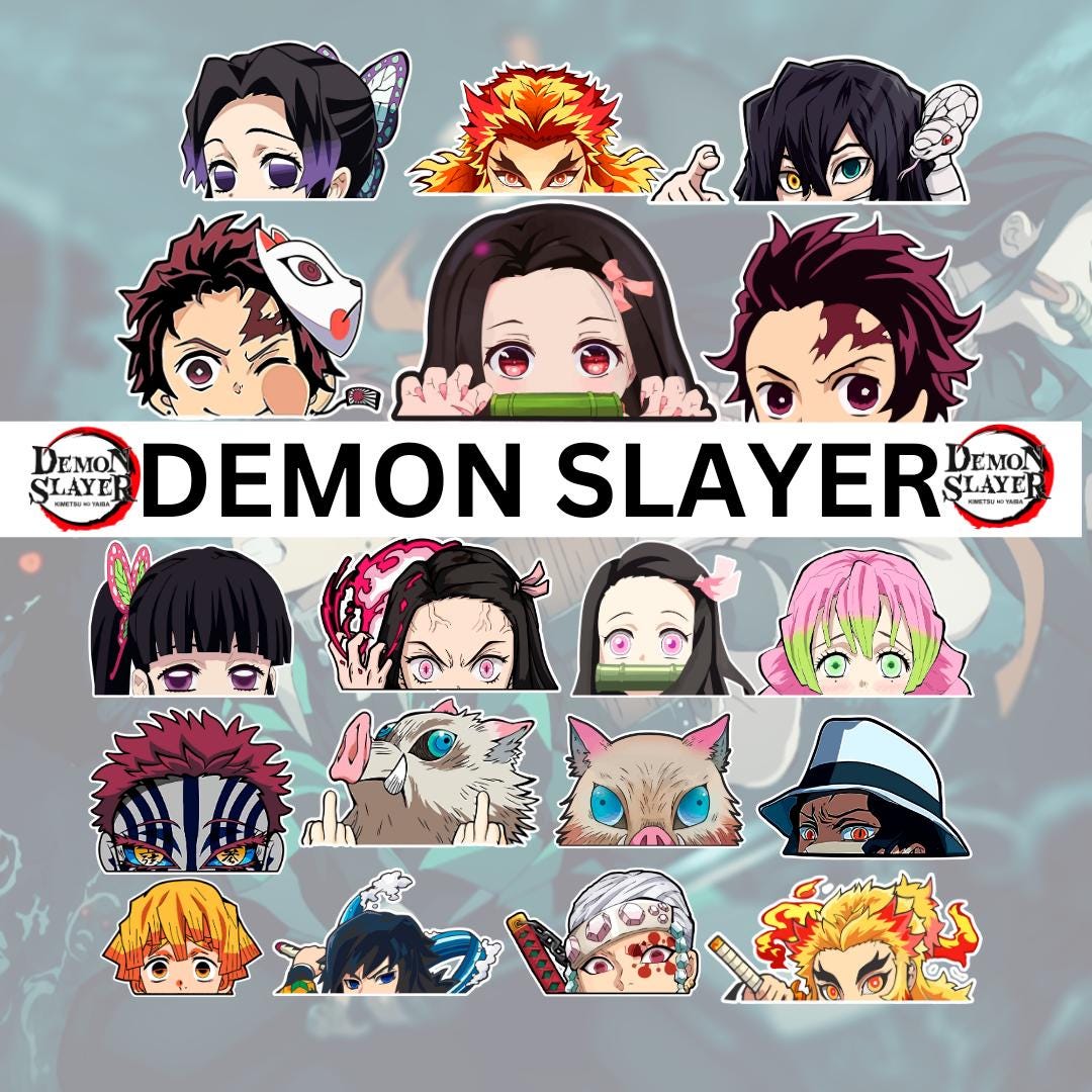 Demon Slayer Sticker Demon Slayer Peeker Kimetsu No Yaiba Nezuko Kamado ...