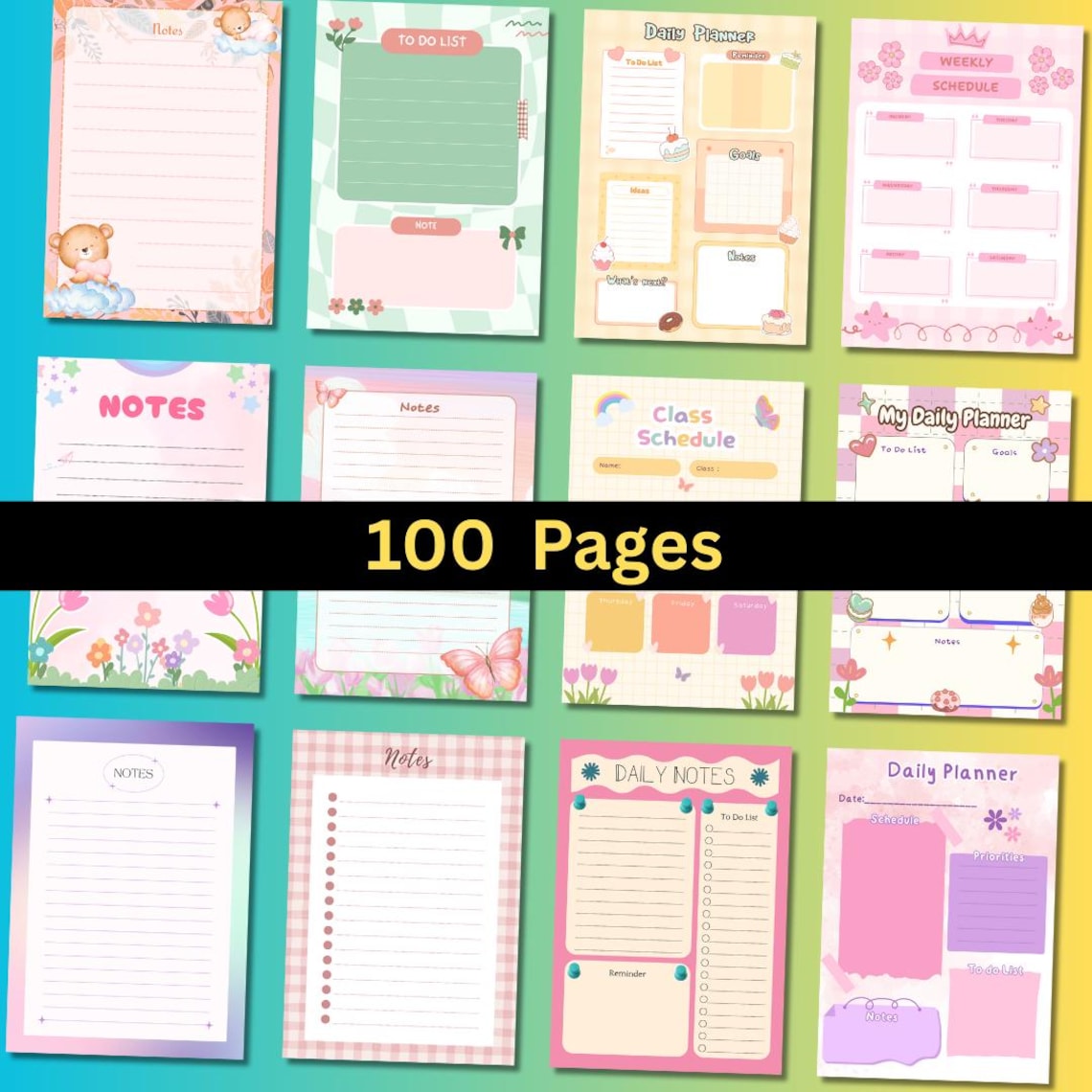 Notepads, Digital Notepad, Planner Inserts, Printable Journal Pages ...