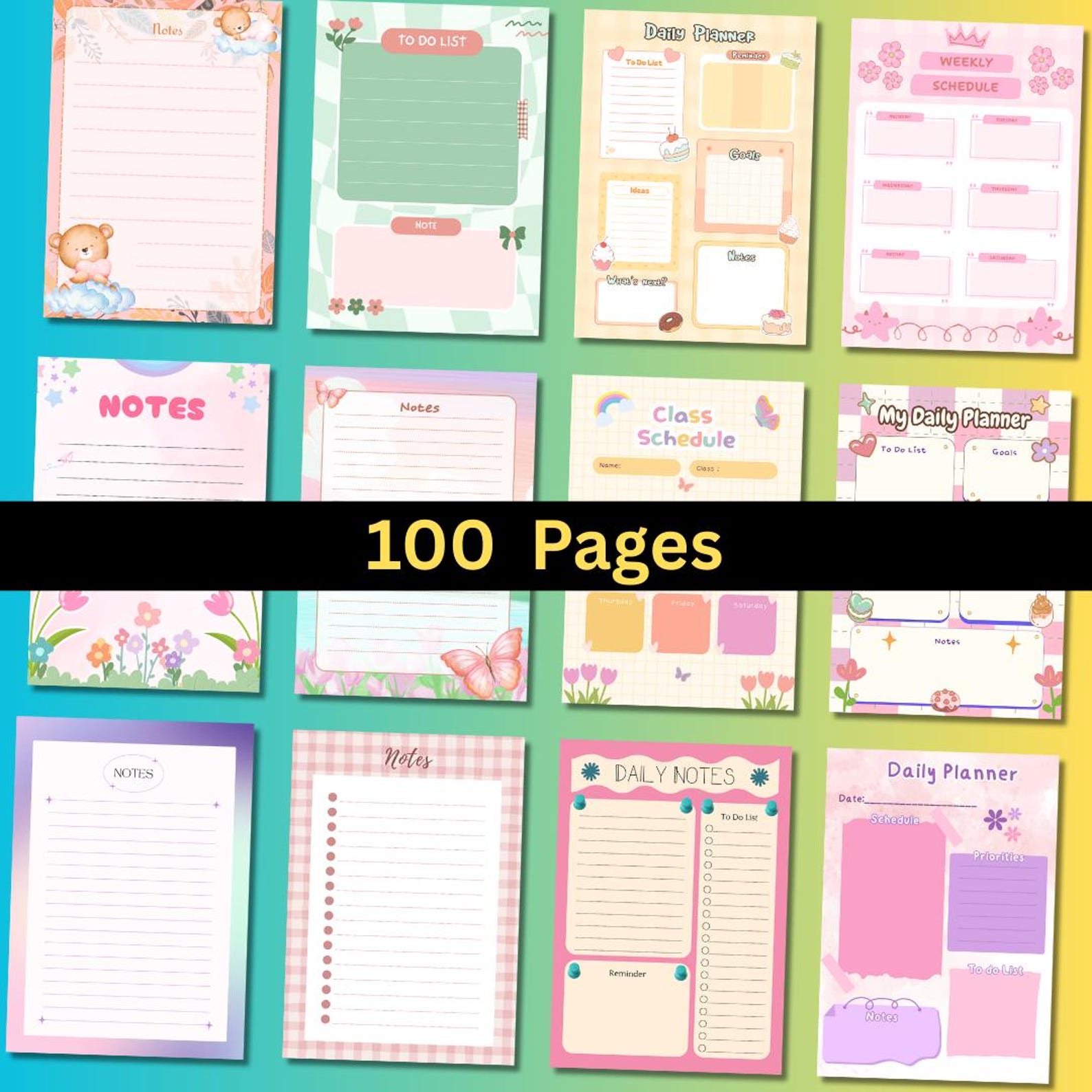 Notepads, Digital Notepad, Planner Inserts, Printable Journal Pages ...