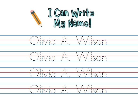 Editable Name Tracing Worksheet - Digital Download, Personalized Name ...