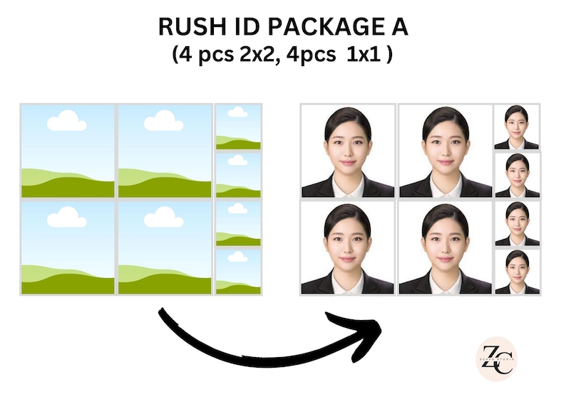 Rush ID Photo Template, 1x1, 2x2, Passport Size - Etsy