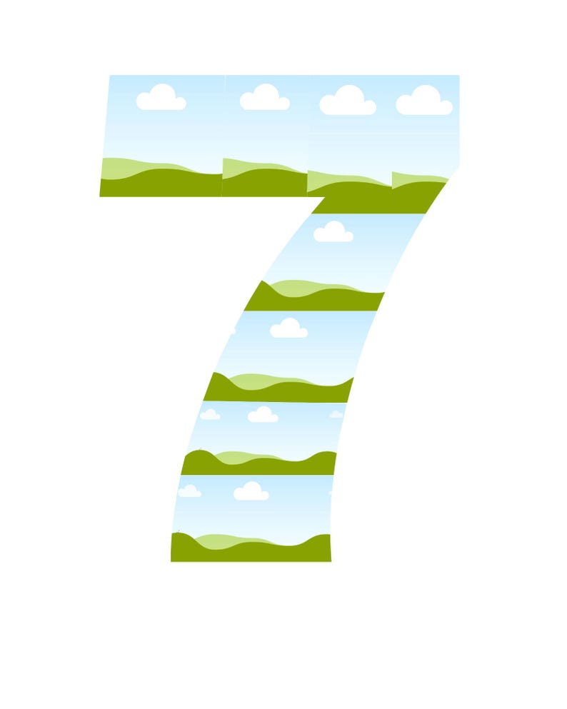 Number Collage, Number Photo Template, Canva Editable Frames, Number ...