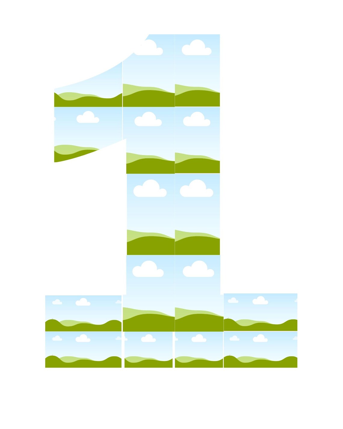 Number Collage, Number Photo Template, Canva Editable Frames, Number ...