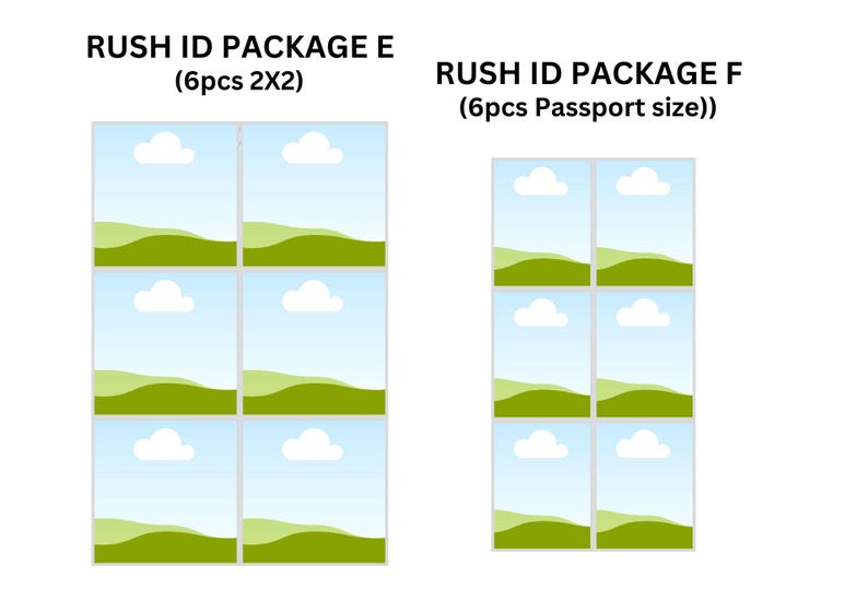 Rush ID Photo Template, 1x1, 2x2, Passport Size - Etsy