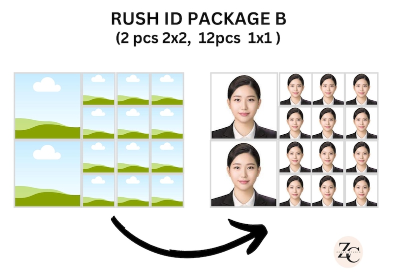 Rush ID Photo Template, 1x1, 2x2, Passport Size - Etsy