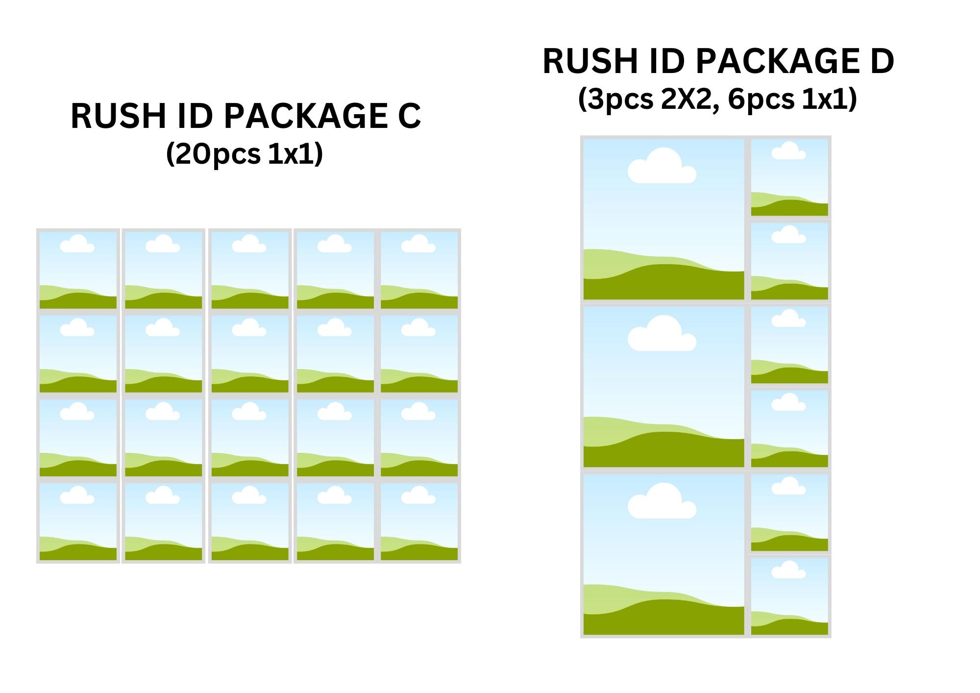 Rush ID Photo Template, 1x1, 2x2, Passport Size - Etsy
