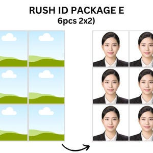 Rush ID Photo Template, 1x1, 2x2, Passport Size - Etsy